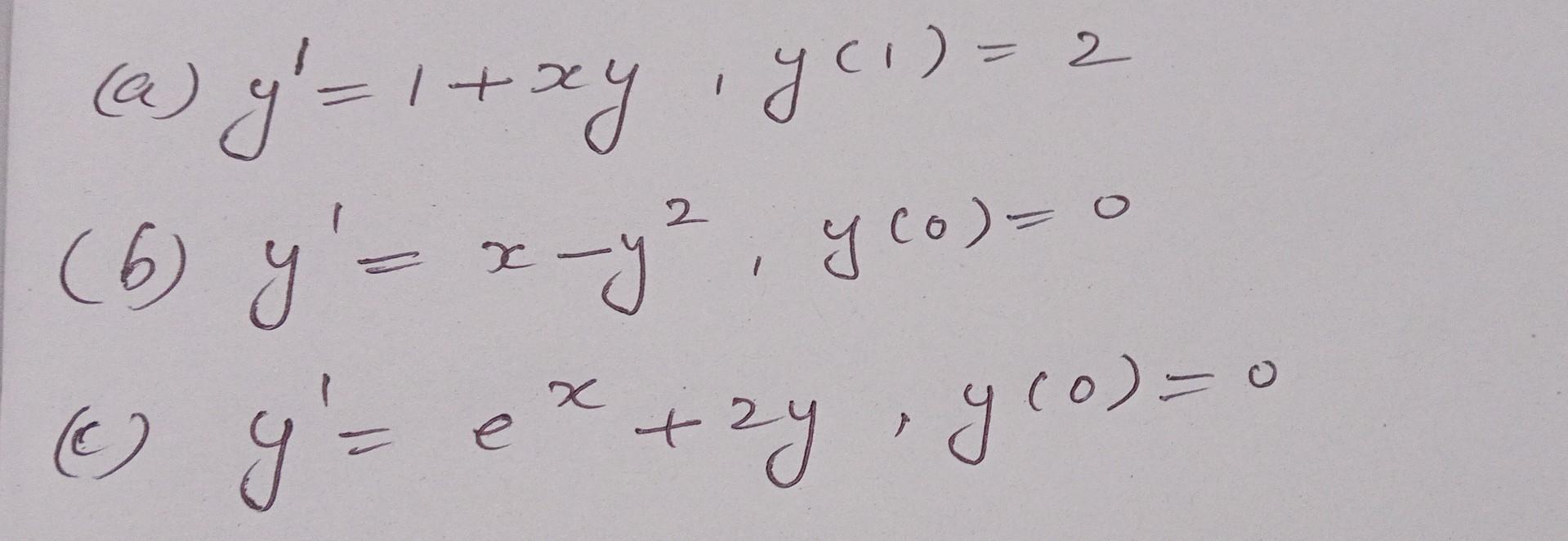 Solved Using Picard's iterative method find the first 3 | Chegg.com
