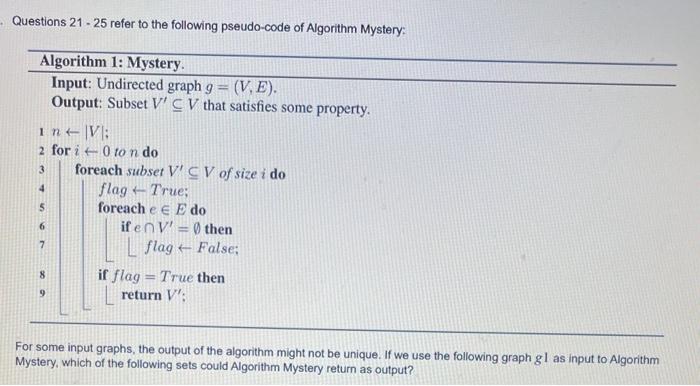 Solved \r\nQuestions 21 - 25 refer to the following | Chegg.com