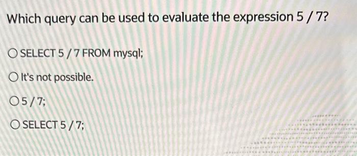 Solved The following query causes an error: "SELECT FROM | Chegg.com