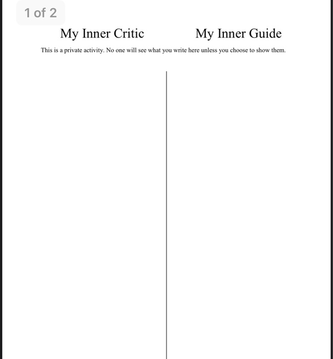 1 of 2 My Inner Critic My Inner Guide This is a | Chegg.com