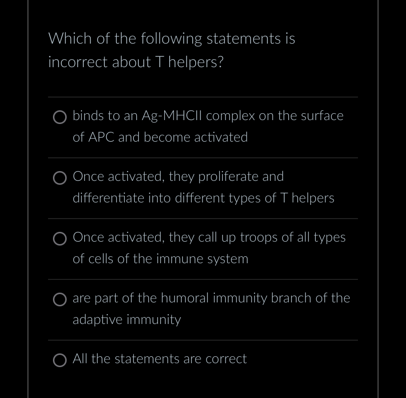 Solved Which of the following statements is incorrect about | Chegg.com