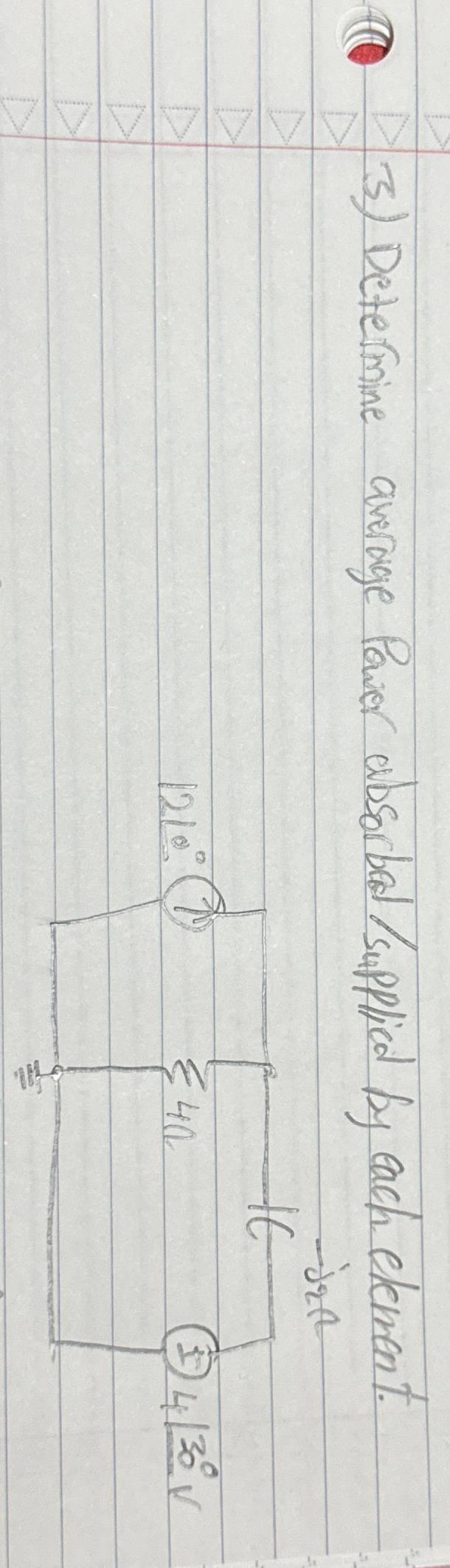 Solved Determine average Power absorbal/suppliad by each | Chegg.com