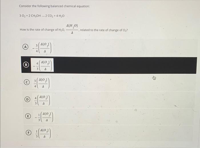 Solved Consider the following balanced chemical equation: | Chegg.com