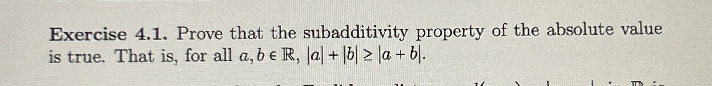 Solved Exercise 4.1. ﻿Prove that the subadditivity property | Chegg.com
