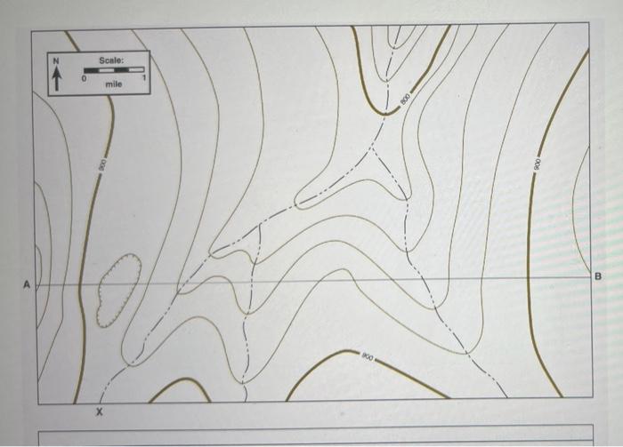 Solved 6. Construct a topographic profile for line A-B | Chegg.com