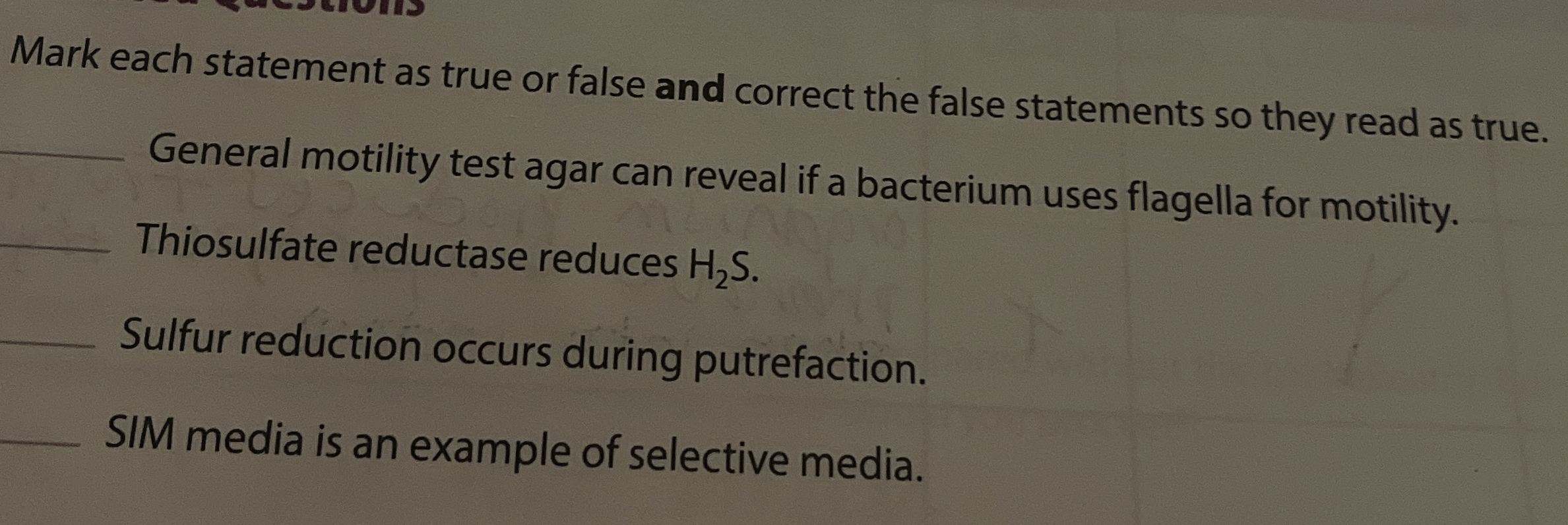 Solved Mark each statement as true or false and correct the | Chegg.com