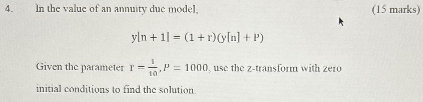 Solved In the value of an annuity due model,(15 | Chegg.com