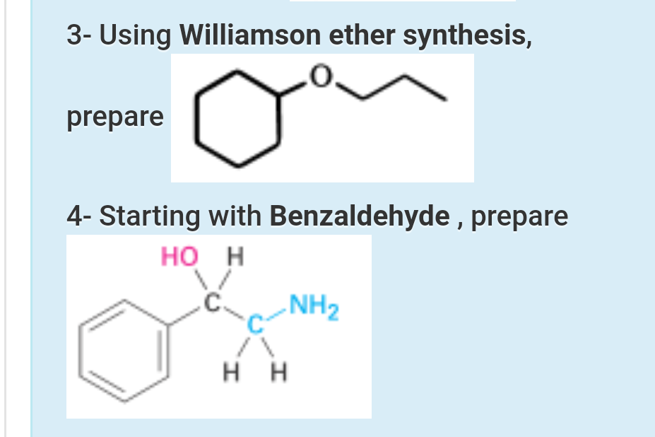 Solved 3- Using Williamson ether synthesis, prepare 4- | Chegg.com