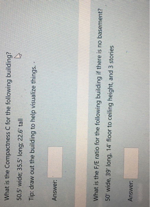 Solved What is the Compactness C for the following building? | Chegg.com