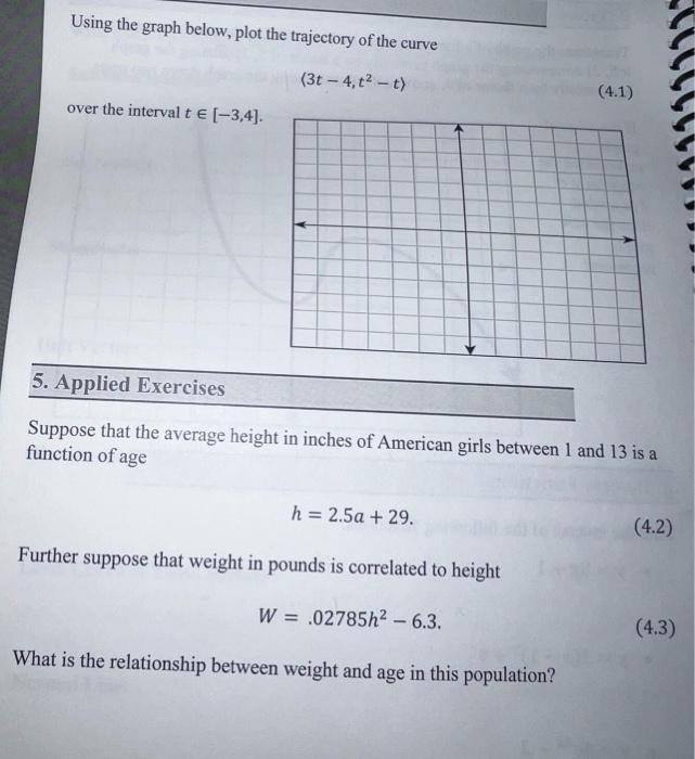 Solved Using the graph below, plot the trajectory of the | Chegg.com