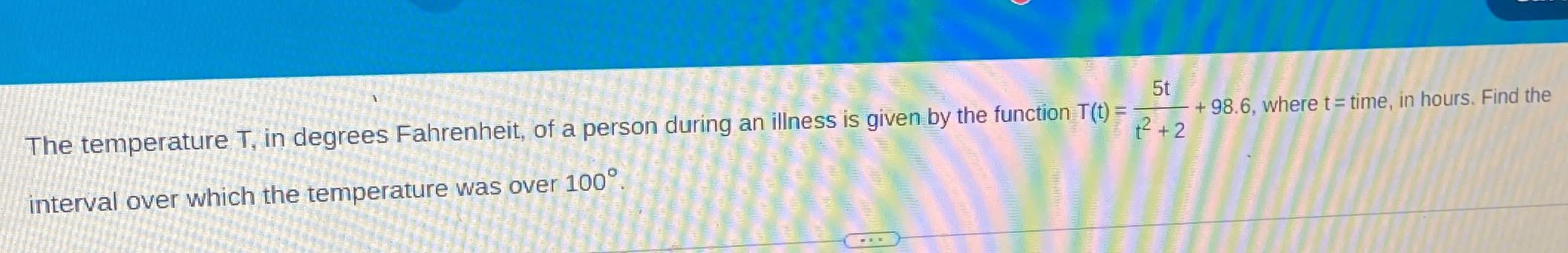 Solved The temperature T, ﻿in degrees Fahrenheit, of a | Chegg.com