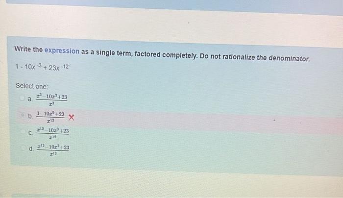 Solved Write the expression as a single term, factored | Chegg.com
