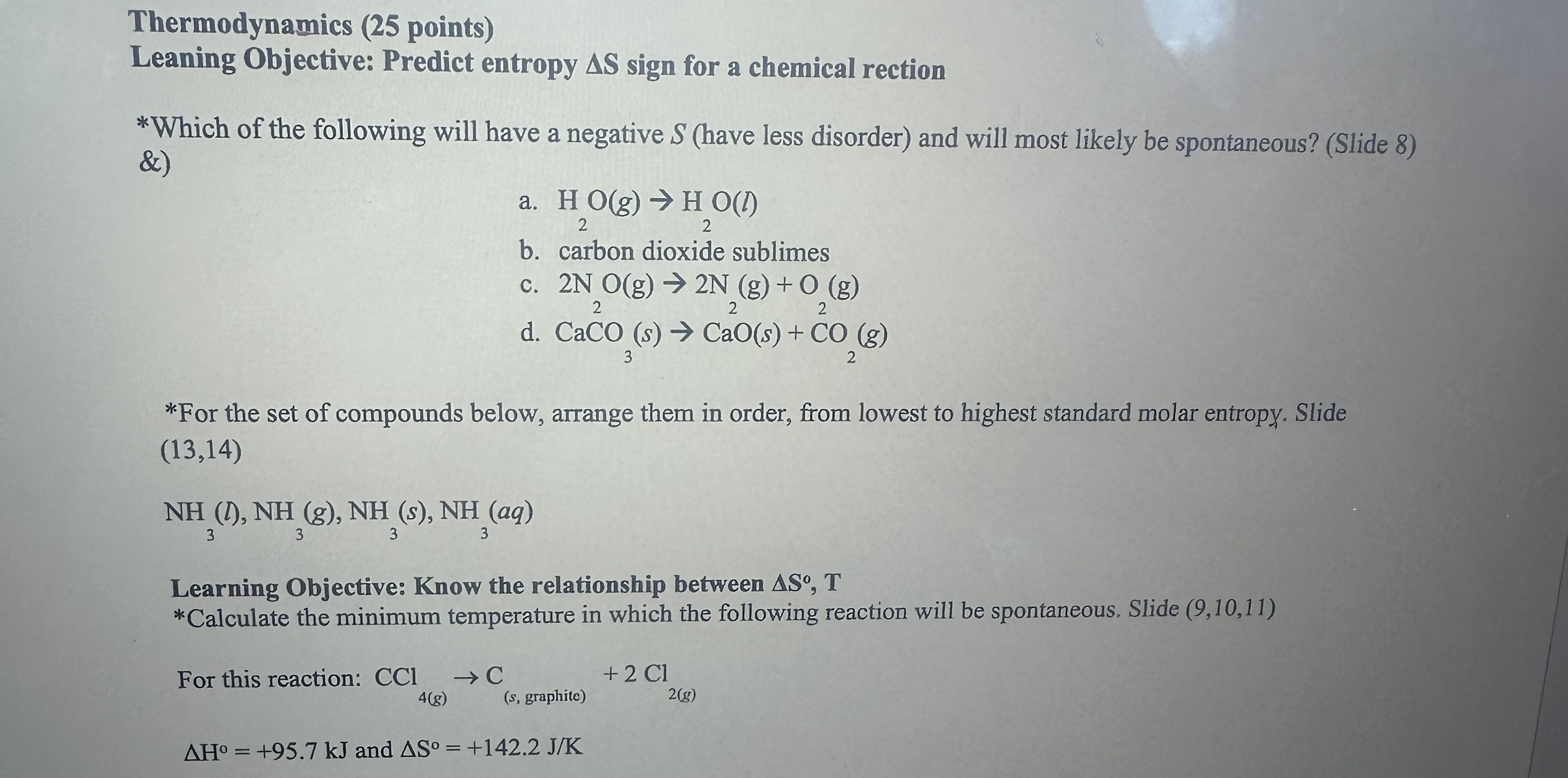 Solved Thermodynamies ( 25 ﻿points)Leaning Objective: | Chegg.com