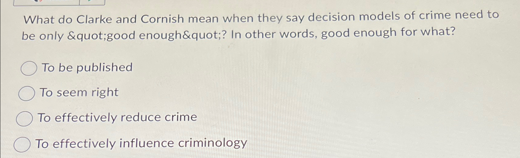 Solved What do Clarke and Cornish mean when they say | Chegg.com