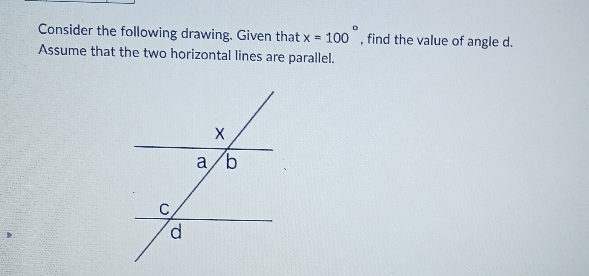 Solved Consider the following drawing. Given that x=100°, | Chegg.com