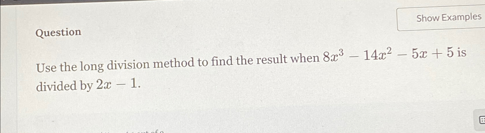 Solved QuestionUse the long division method to find the | Chegg.com