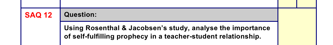 Solved Using Rosenthal & Jacobsen's study, analyse the | Chegg.com