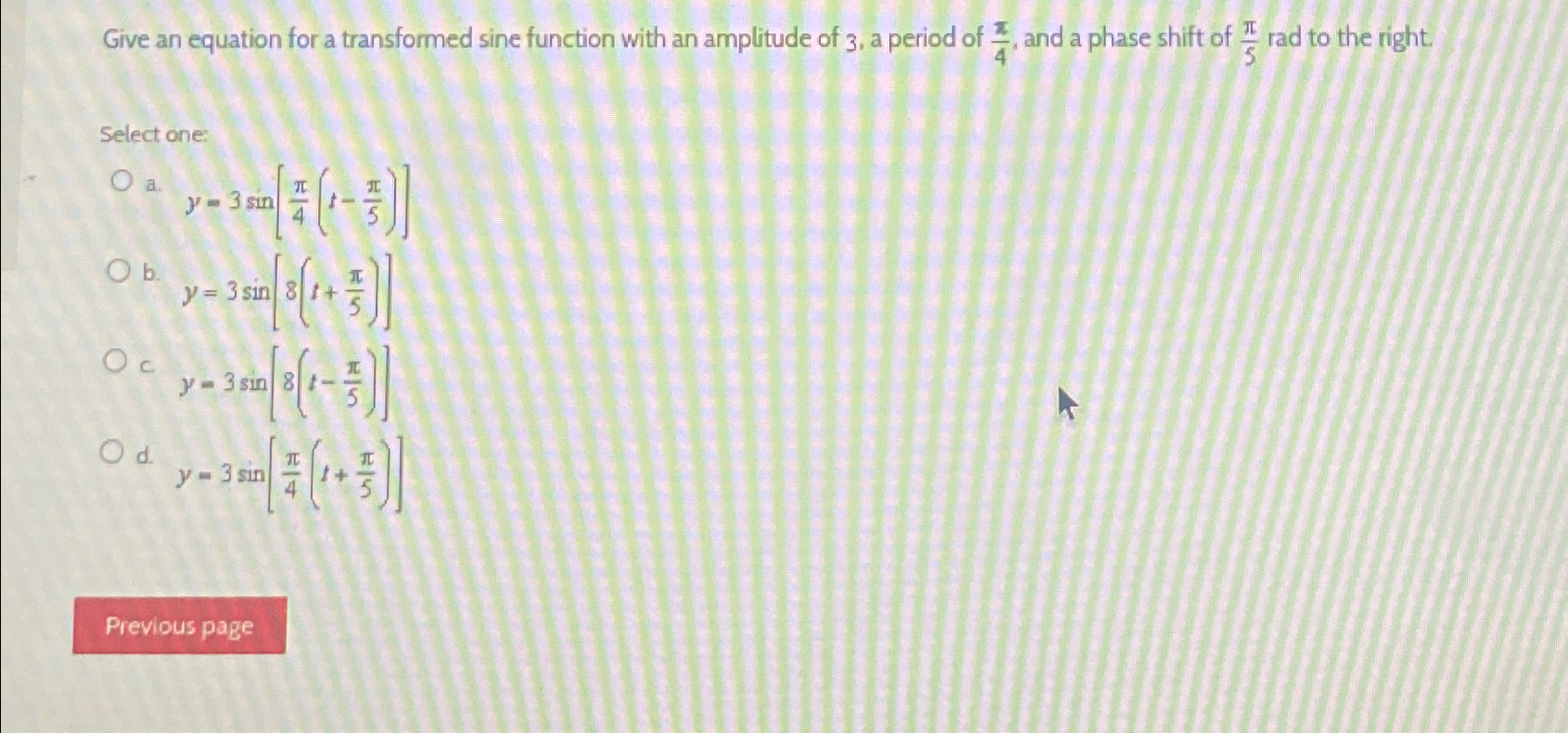 Solved Give an equation for a transformed sine function with | Chegg.com