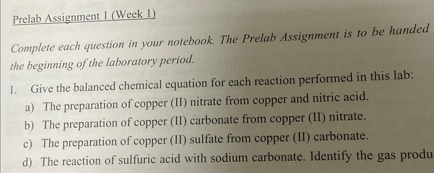 Solved Prelab Assignment 1 (Week 1) ?()Complete each | Chegg.com Solved Prelab Assignment 1 (Week 1) ?()Complete each | Chegg.com