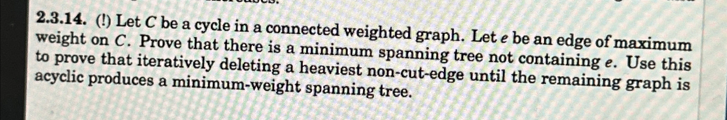 Solved 2.3.14. (!) ﻿Let C ﻿be a cycle in a connected | Chegg.com