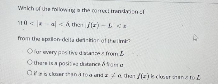 Solved Which of the following is the correct translation of | Chegg.com