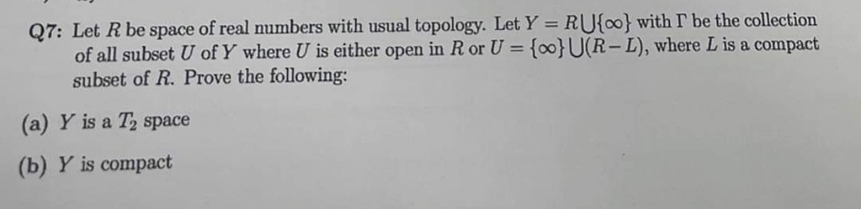 Solved Q7: Let R ﻿be space of real numbers with usual | Chegg.com