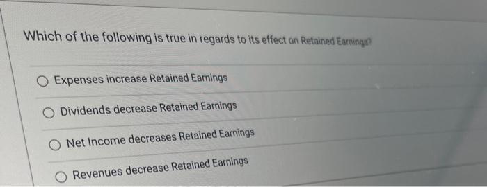 Solved Which of the following is true in regards to its | Chegg.com