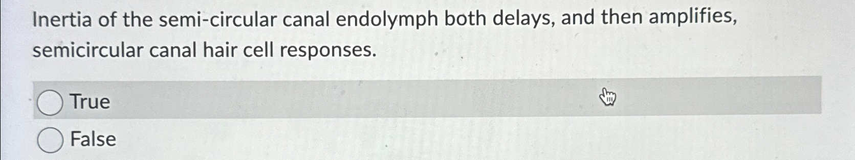 Solved Inertia of the semi-circular canal endolymph both | Chegg.com