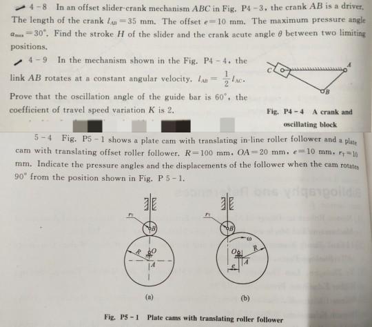 АЛФ Fig. P4-3 An offset slider- rank mechanism | Chegg.com