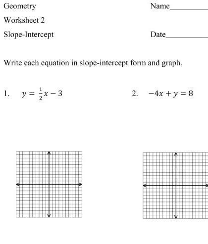 Solved Write each equation in slope-intercept form and | Chegg.com