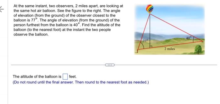 Solved At the same instant, two observers, 2 miles apart, | Chegg.com