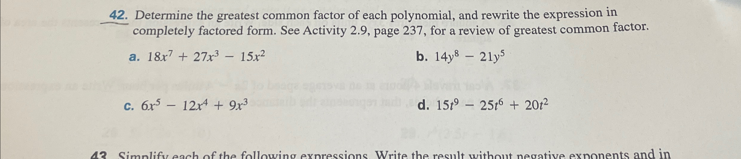 Solved Determine the greatest common factor of each | Chegg.com