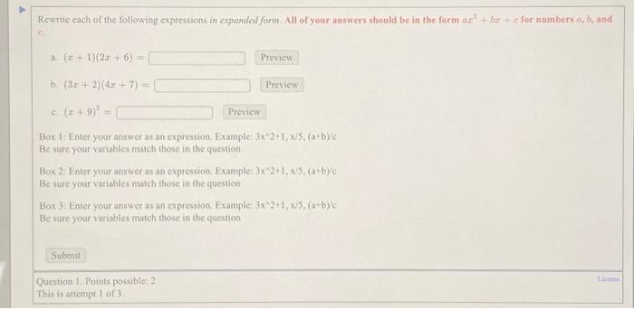 Solved Rewrite each of the following expressions in expanded | Chegg.com