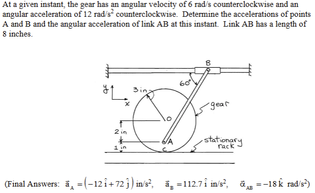 Solved At ﻿a given instant, the gear has an ﻿angular | Chegg.com