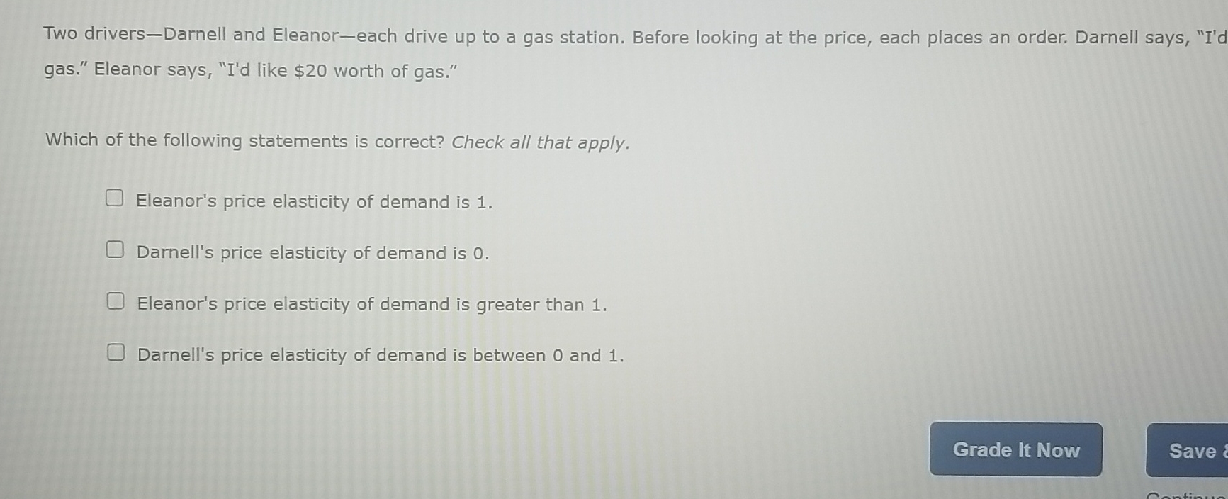 Solved Two drivers-Darnell and Eleanor-each drive up to a | Chegg.com