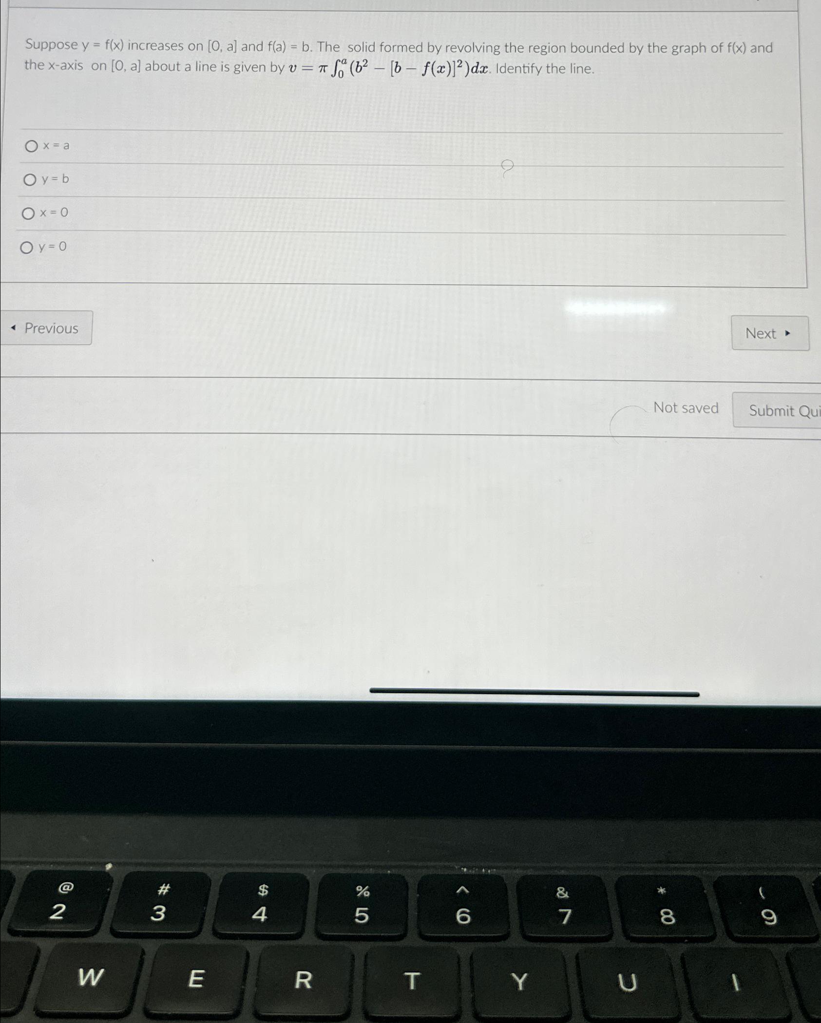Solved Suppose y=f(x) ﻿increases on 0,a and f(a)=b. ﻿The | Chegg.com