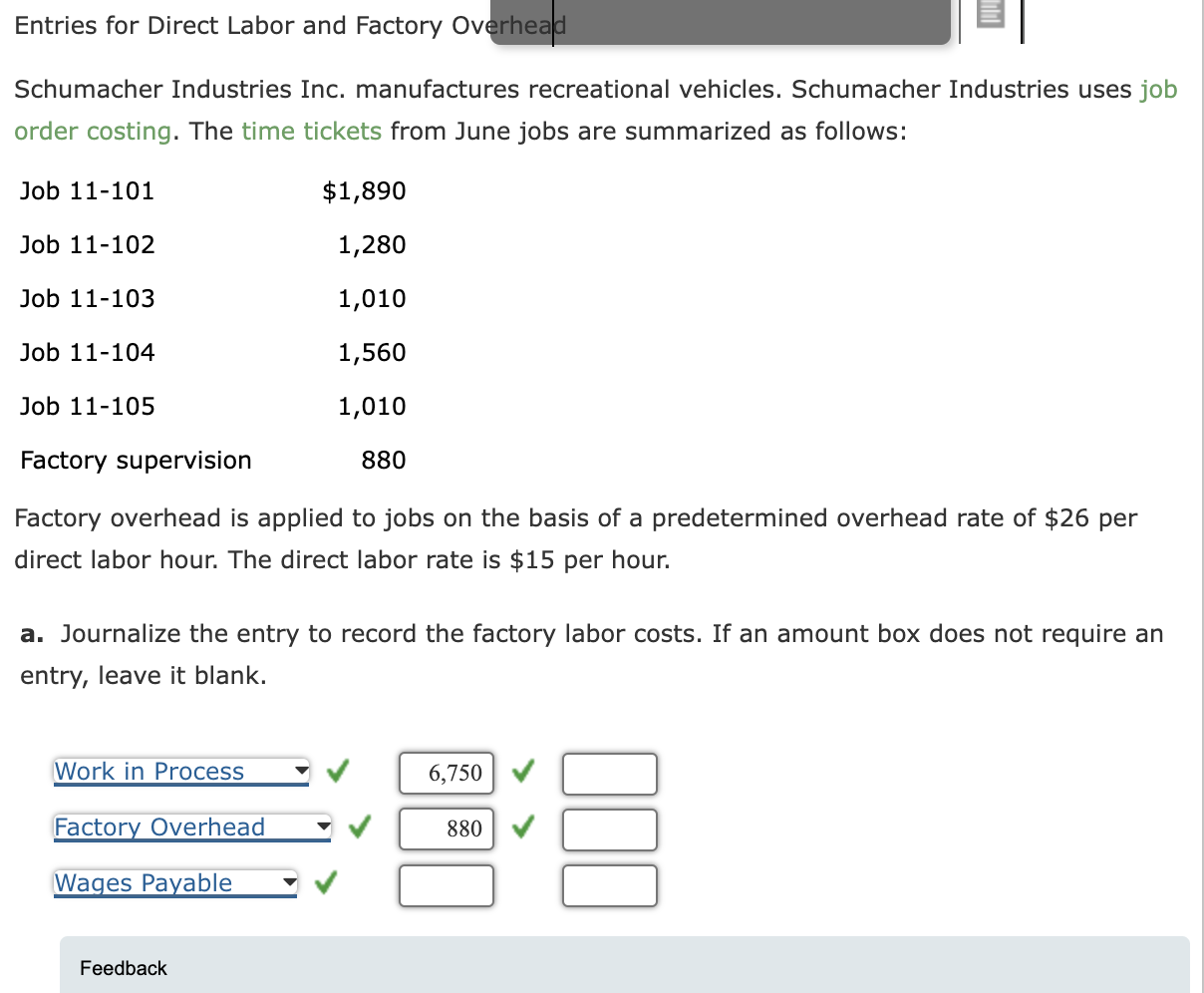 Solved Entries for Direct Labor and Factory | Chegg.com