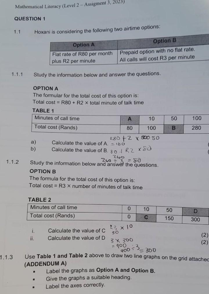 Solved 1.1 Hoxani is considering the following two airtime | Chegg.com