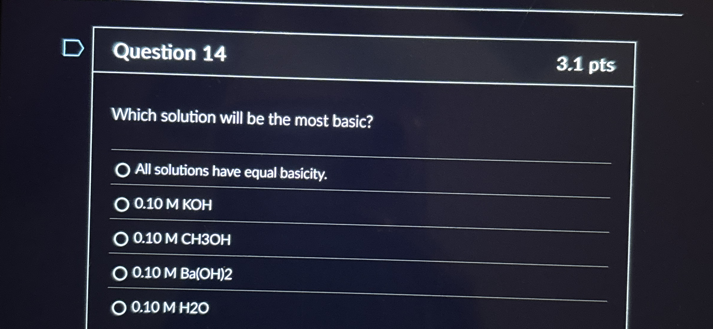 Solved Question 143.1 ﻿ptsWhich solution will be the most | Chegg.com