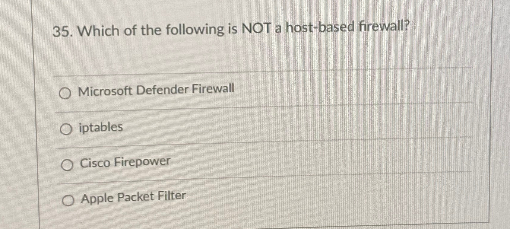 Solved Which of the following is NOT a host-based | Chegg.com