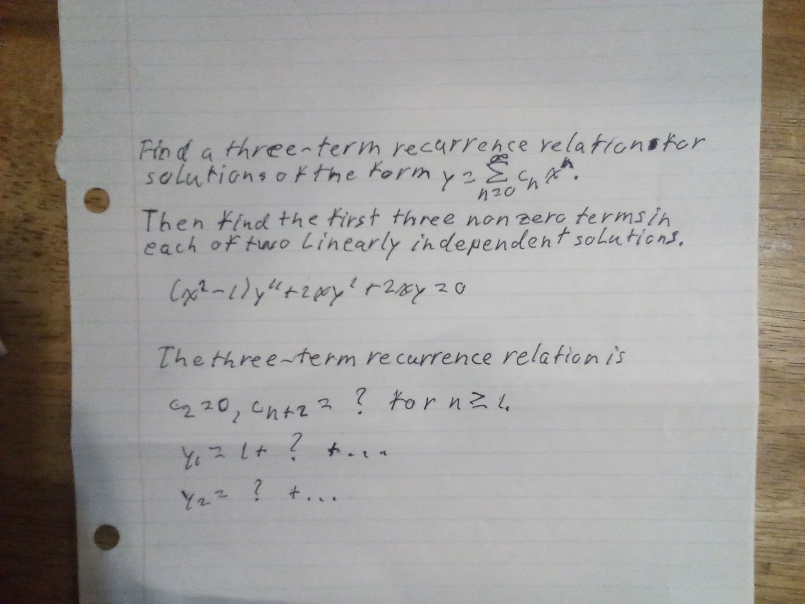 Solved Find a three-term recurrence relation forsolutions of | Chegg.com