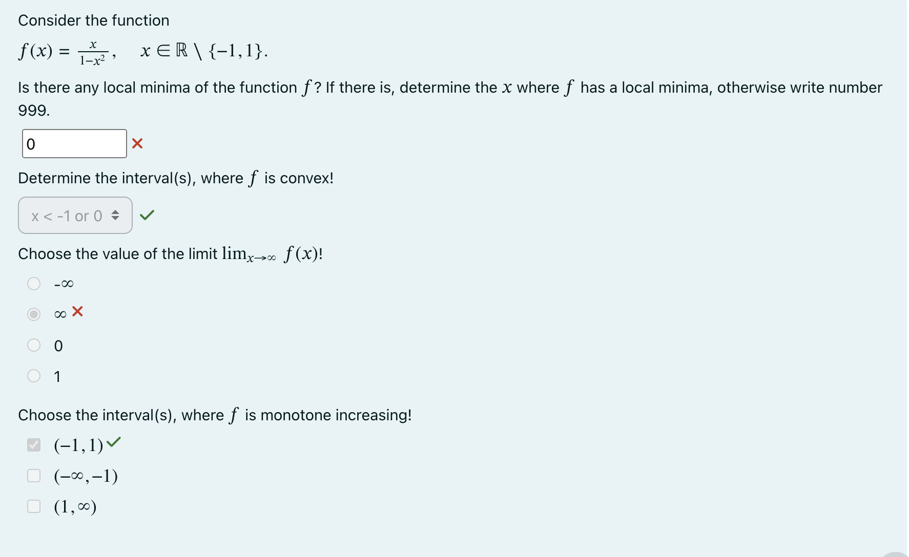 Solved Consider the functionf(x)=x1-x2,xinR??{-1,1}. ﻿Is | Chegg.com