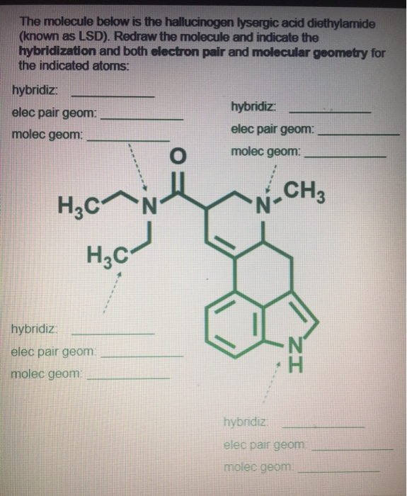 Solved The molecule below is the hallucinogen lysergic acid | Chegg.com