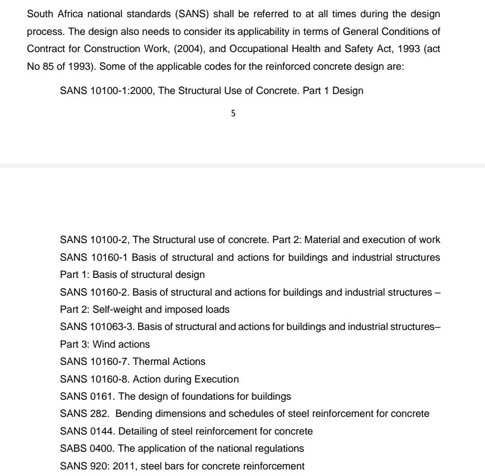 Solved South Africa national standards (SANS) shall be | Chegg.com