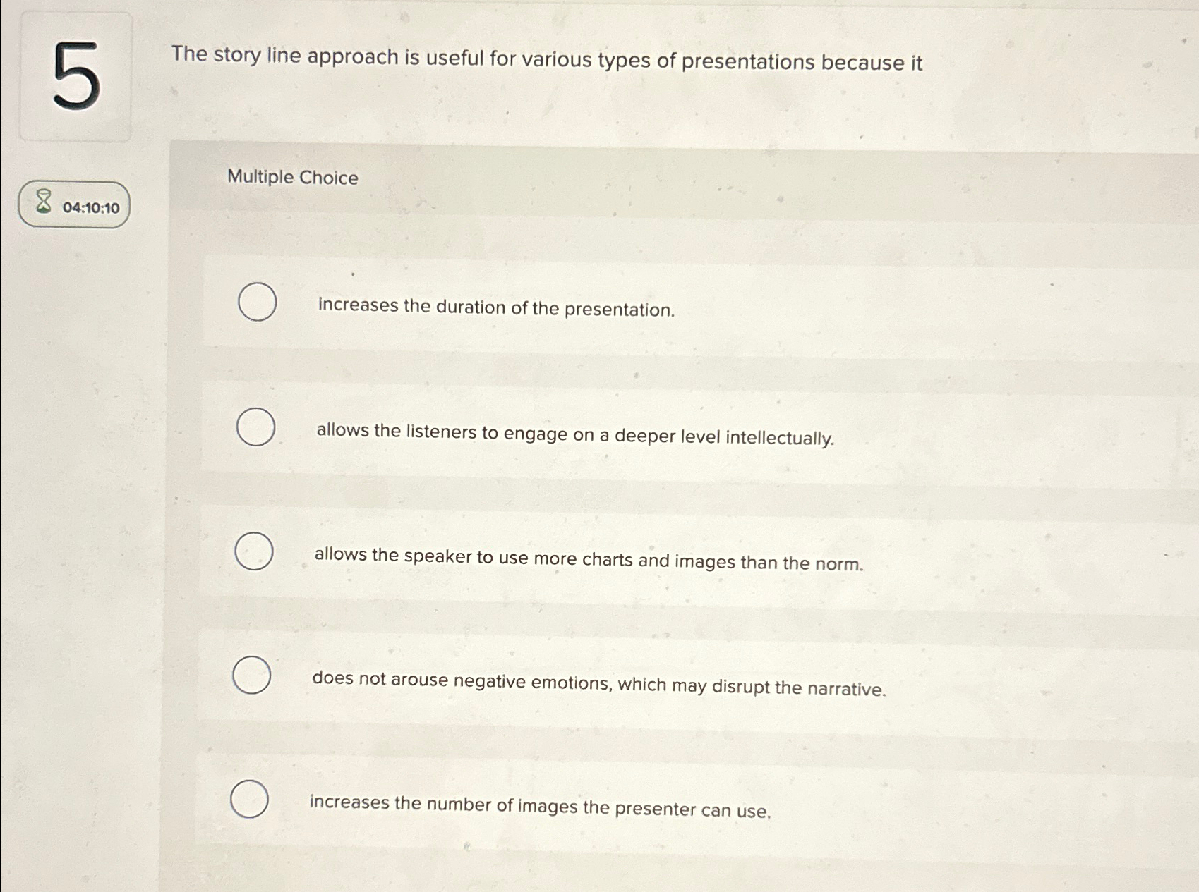 Solved The story line approach is useful for various types | Chegg.com