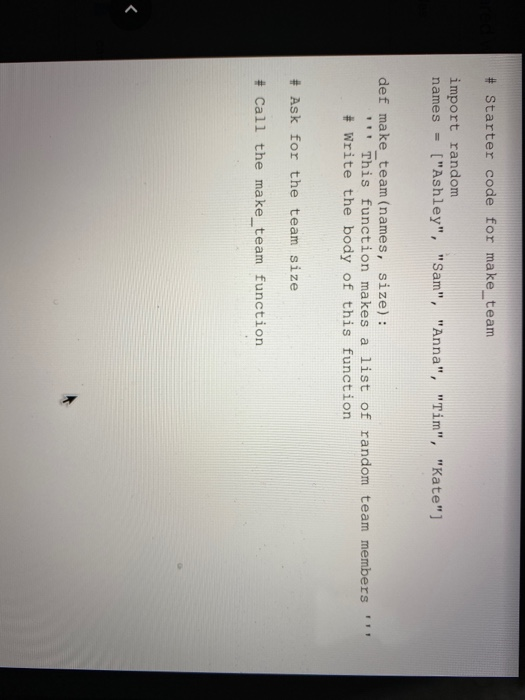 Solved Q5 Make team 20 Points Write a program with a | Chegg.com