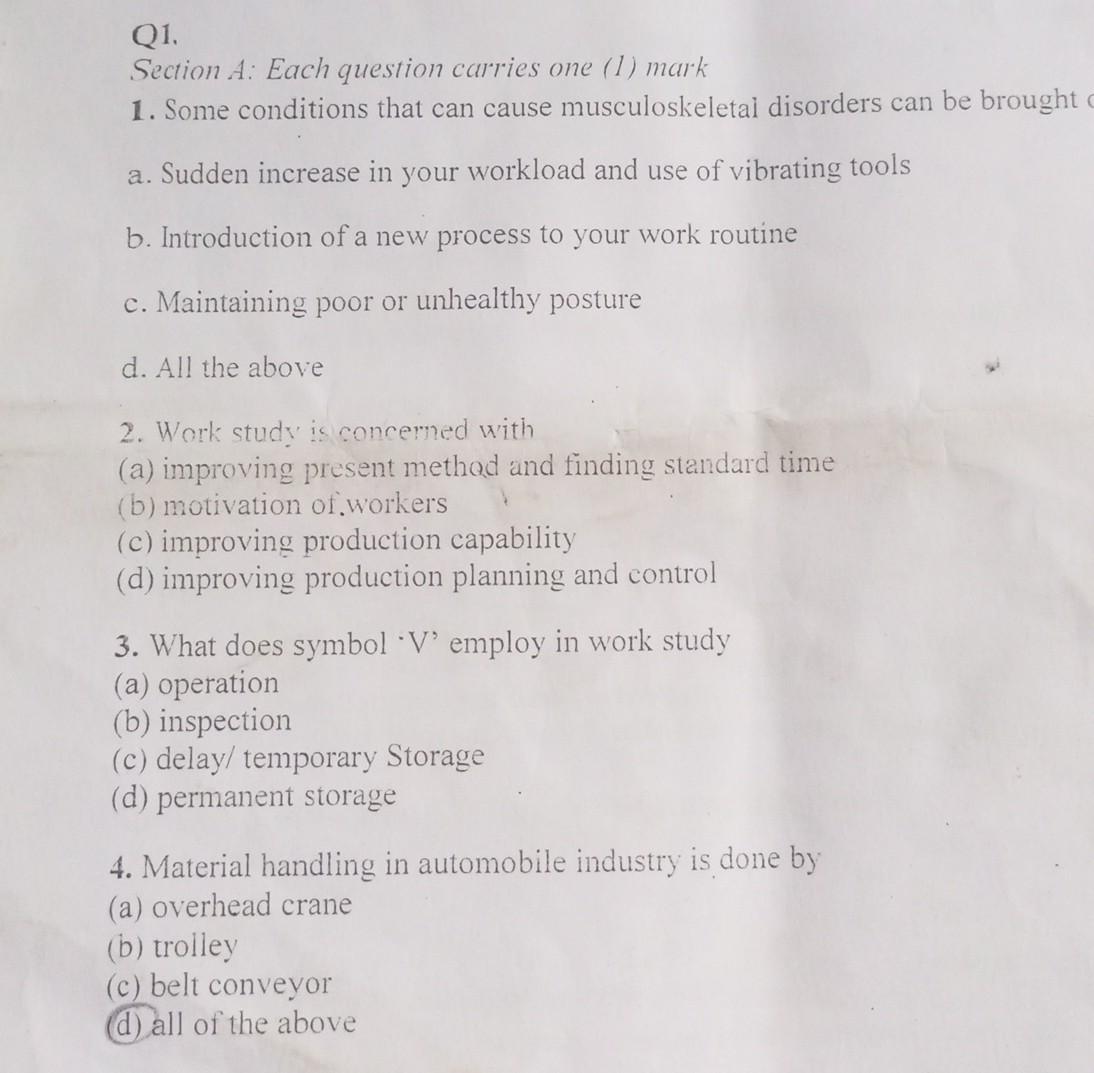 Solved a. Sudden increase in your workload and use of | Chegg.com