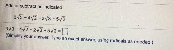 Solved Add or subtract as indicated. 343-472-273 +572 313 - | Chegg.com