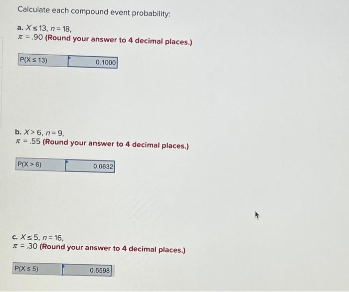 Solved Calculate each compound event probability: a. | Chegg.com