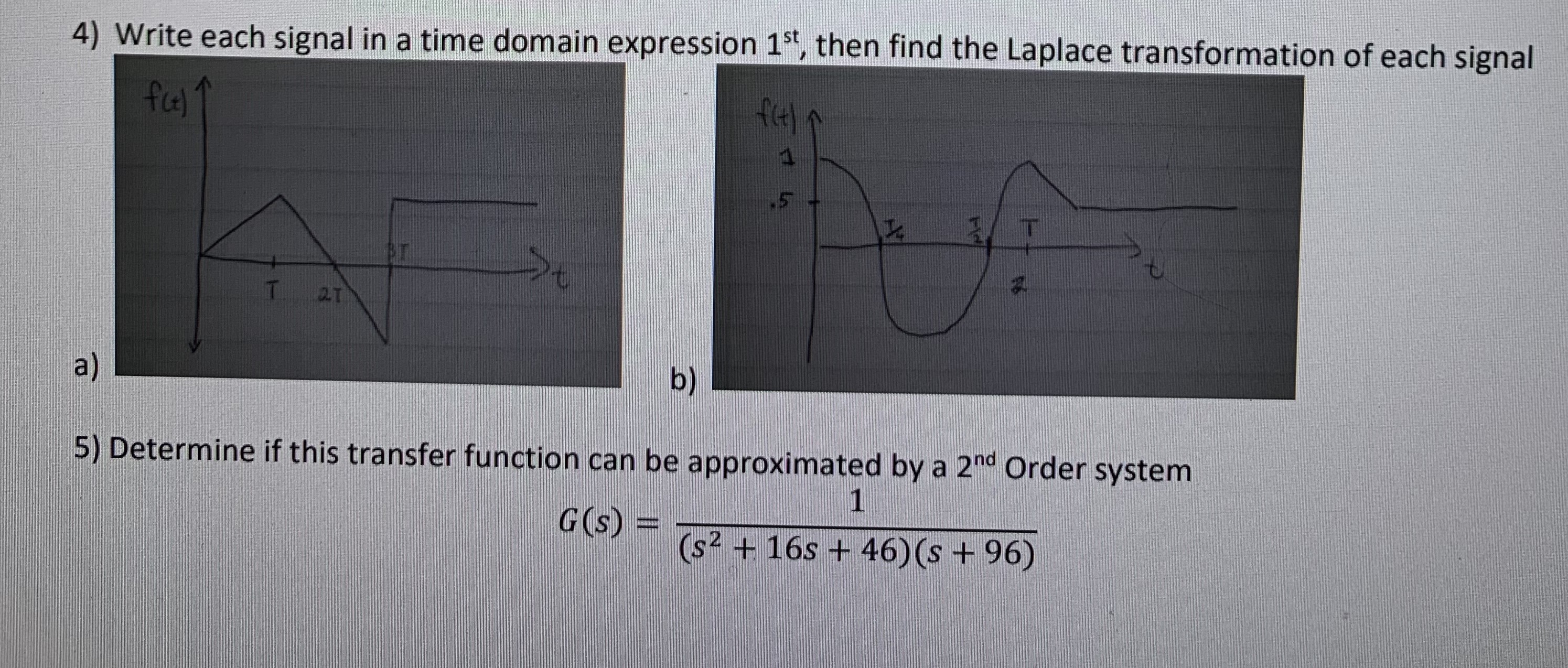 Write each signal in a time domain expression 1st , | Chegg.com